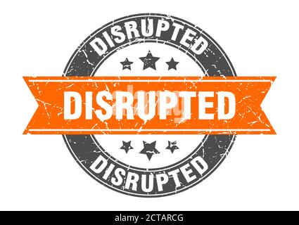 disrupted sign. round ribbon label set. Stamp Stock Vector Image & Art ...