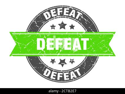 defeat sign. round ribbon label set. Stamp Stock Vector Image & Art - Alamy