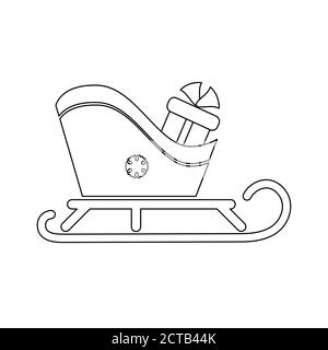 sled, wooden sledge silhouette, outline vector symbol icon design ...
