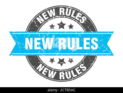 new rules stamp. new rules sign. round grunge label Stock Vector Image ...
