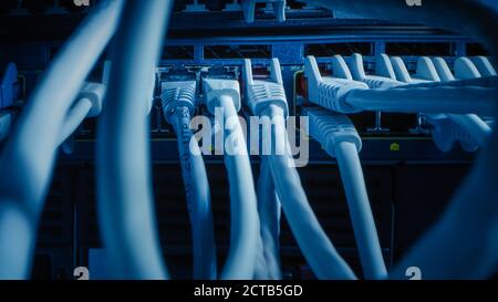 Ethernet cables are plugged into a server rack Stock Photo - Alamy