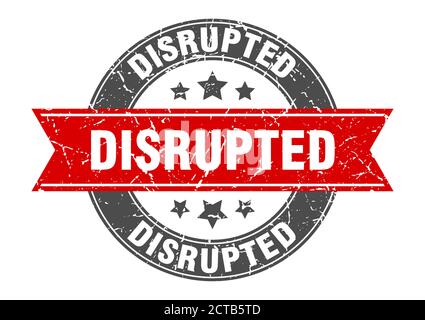 disrupted sign. round ribbon label set. Stamp Stock Vector Image & Art ...
