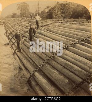 Stupendous Log-raft, containing millions of feet Columbia River, Oregon ...