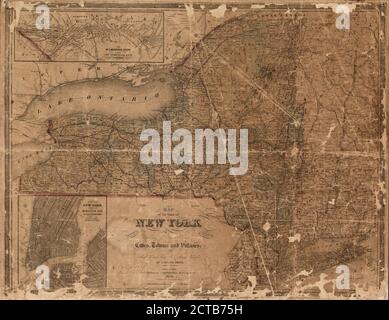 Map of the state of New York showing the location of boundaries of ...