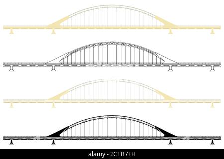 Spain, Merida, Lusitania Bridge travel landmark vector illustration ...