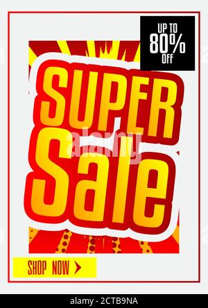 Comic book fashion sale social media post design. Cartoon colored ...