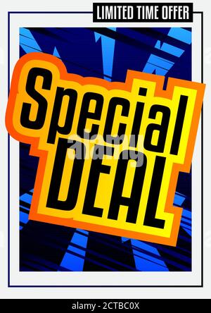 Comic book fashion sale social media post design. Cartoon colored ...