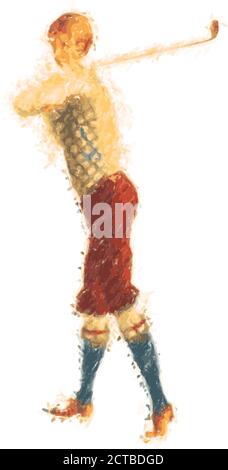 Golfer - Retro Clipart Illustration Stock Vector Image & Art - Alamy