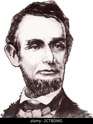 Abraham Lincoln clipart, famous person vintage illustration vector ...