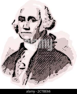 George Washington clipart, famous person vintage illustration vector ...