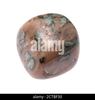 tumbled Nunderite (Nundoorite, Nundorite) rock cutout on white ...