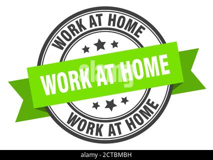 work at home stamp. round band sign set. ribbon label Stock Vector ...