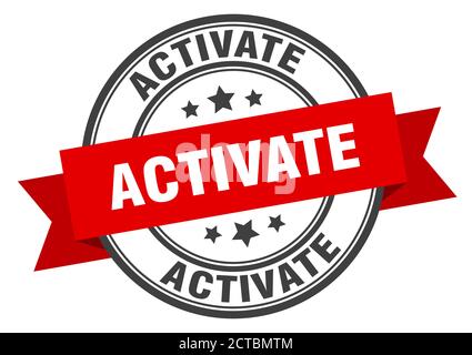 activate stamp. round band sign set. ribbon label Stock Vector Image ...