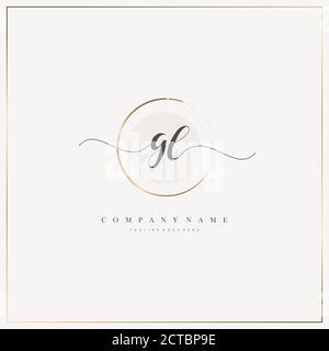 GL Initial letter handwriting and signature logo. A concept handwriting ...