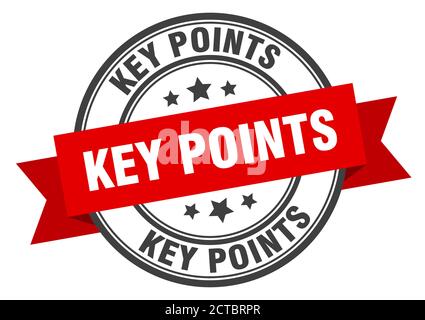 key points label sign. round stamp. ribbon. band Stock Vector Image ...