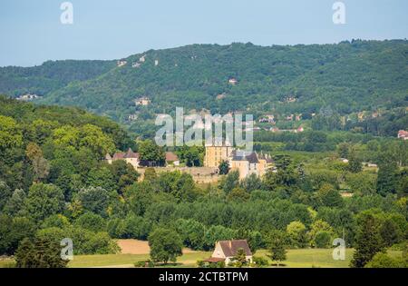 Perigord, the picturesque castle of Fayrac in Dordogne, France Stock ...