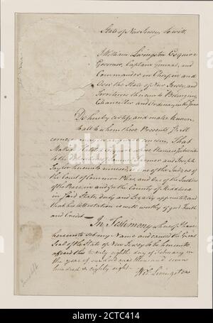 Livingston, William. State of New Jersey Stock Photo - Alamy