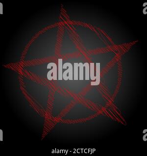 Pentagram or pentalpha or pentangle. dot work ancient pagan symbol of ...