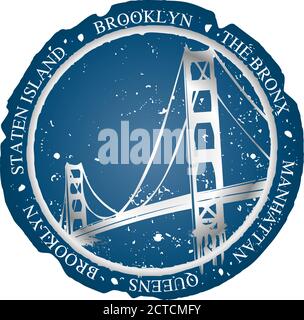 brooklyn new york america urban t-shirt monogram text vector template ...