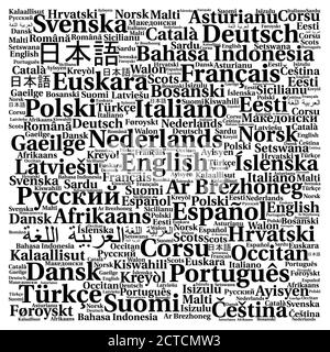 Linguistics concept word cloud background Stock Photo - Alamy