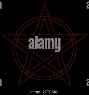 Pentagram or pentalpha or pentangle. dot work ancient pagan symbol of ...