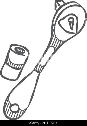 Hand drawn ratchet tools icons vector illustration Stock Vector Image ...