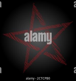 Pentagram or pentalpha or pentangle. dot work ancient pagan symbol of ...