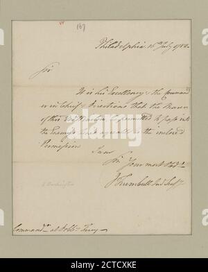 Trumbull, Jonathan, Jr. Philadelphia. To Commander at Dobbs Ferry Stock ...