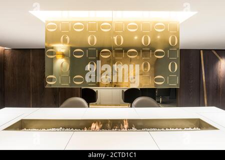 Haircut stations in a luxury hair salon between ground floor and ...