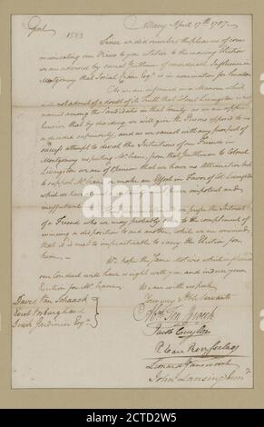 Ten Broeck, Abraham, Jacob Cuyler, P. Van Rensselaer, Leonard ...
