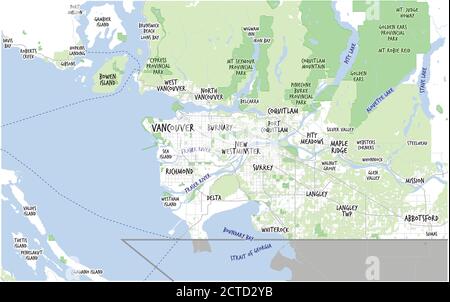 Map Surrey British Columbia Surrey Map Print | Map Of Surrey British