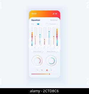 Equalizer theme smartphone interface vector template Stock Vector Image ...