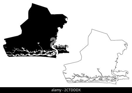 Lagos City (Federal Republic of Nigeria, Lagos State) map vector ...