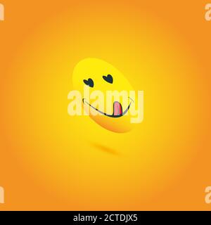 Yummy icon. Hungry smiling face with mouth and tongue emoji. Delicious ...