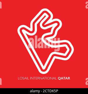 Losail circuit, Qatar. Motorsport race track vector map Stock Vector ...