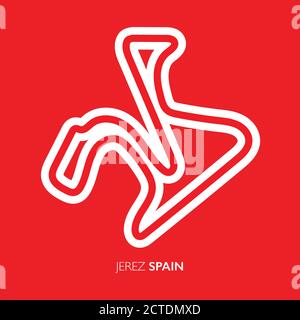 Jerez circuit, Spain. Motorsport race track vector map Stock Vector ...