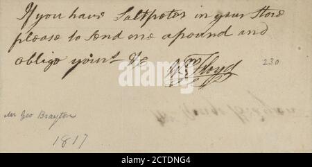 Floyd, William. To George Brayton Stock Photo - Alamy