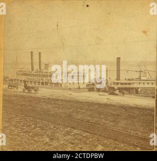 St Louis Missouri with steamboats and Mississippi River in the ...