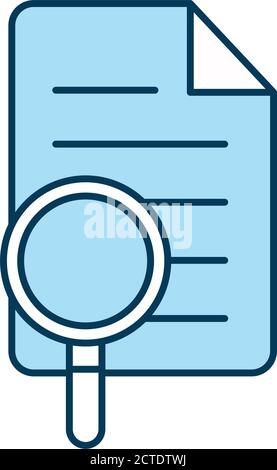 Lupe with document paper line style icon design, Tool search and ...