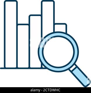 lupe with bars chart line and fill style icon vector design Stock Vector Image & Art - Alamy