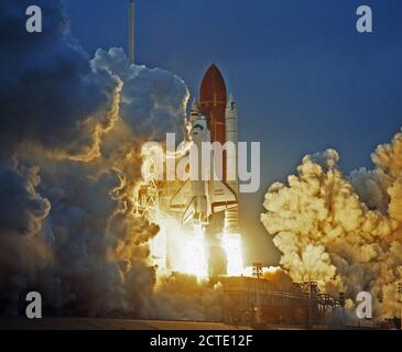 STS-49, the first flight of the Space Shuttle Orbiter Endeavour, lifted ...