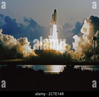 STS-49, the first flight of the Space Shuttle Orbiter Endeavour, lifted ...