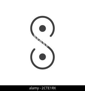 simple infinity dots letter s line symbol logo vector Stock Vector ...