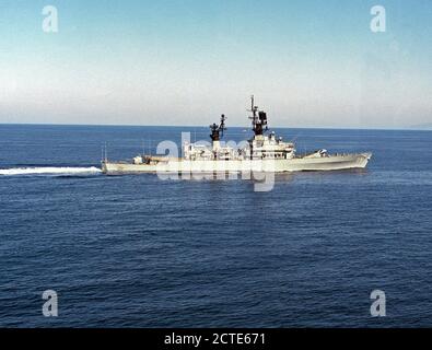 1976 - A starboard beam view of the guided missile cruiser USS JOUETT ...