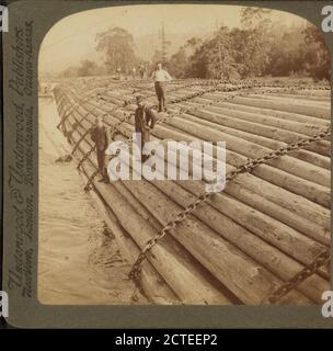 Stupendous Log-raft, containing millions of feet Columbia River, Oregon ...