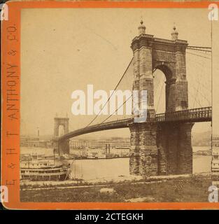 This general view of the Cincinnati and Covington suspension bridge ...