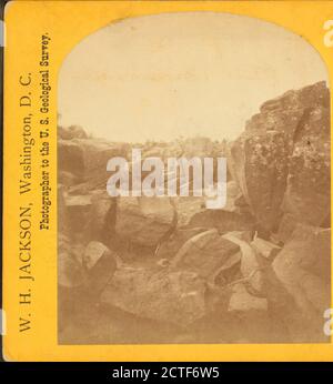 Pot holes in basaltic rocks, Snake River, by Jackson, William Henry ...