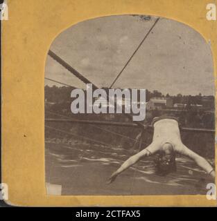 Blondin (Tightrope walker dangling from a wire over the Niagara), from ...