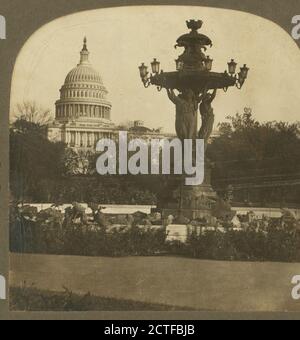 The Bartholdi Fountain in the Botanical Gardens Washington DC, with the ...
