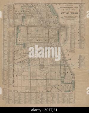 Map showing the boulevards and park system and twelve miles of lake ...